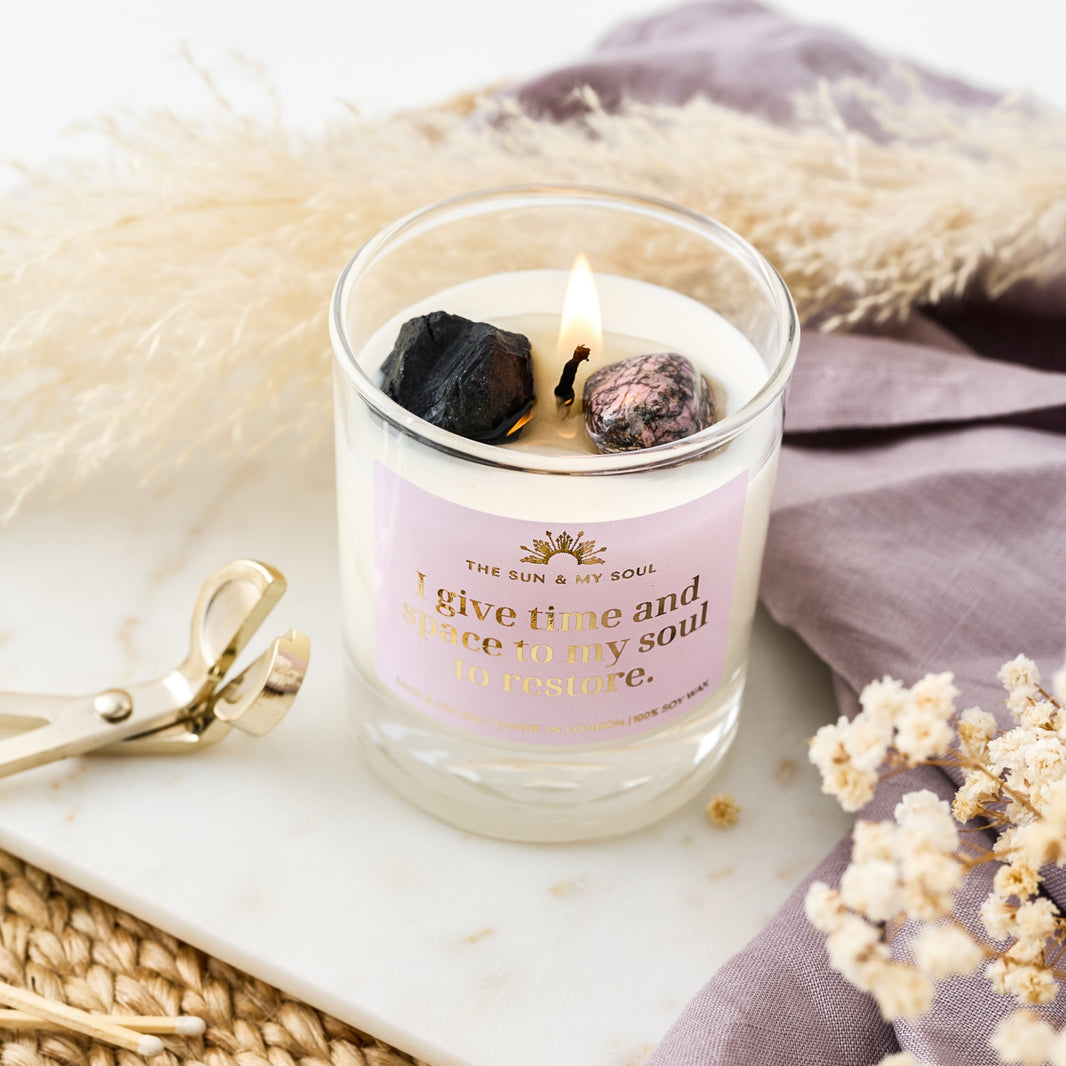 Premium Scented Soy Wax & Crystal Candles | Affirmation Candles for ...